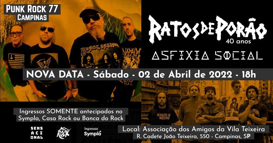 Rumors Mag | PUNK ROCK 77 CAMPINAS! RATOS DE PORÃO 40 ANOS + ASFIXIA SOCIAL